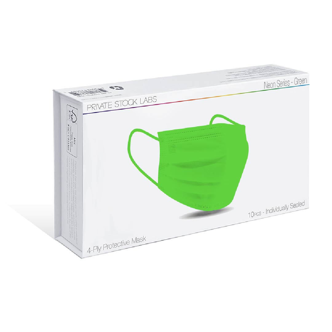 4-Ply Protective Mask - Neon Series - Green (Pack of 10) – Private ...