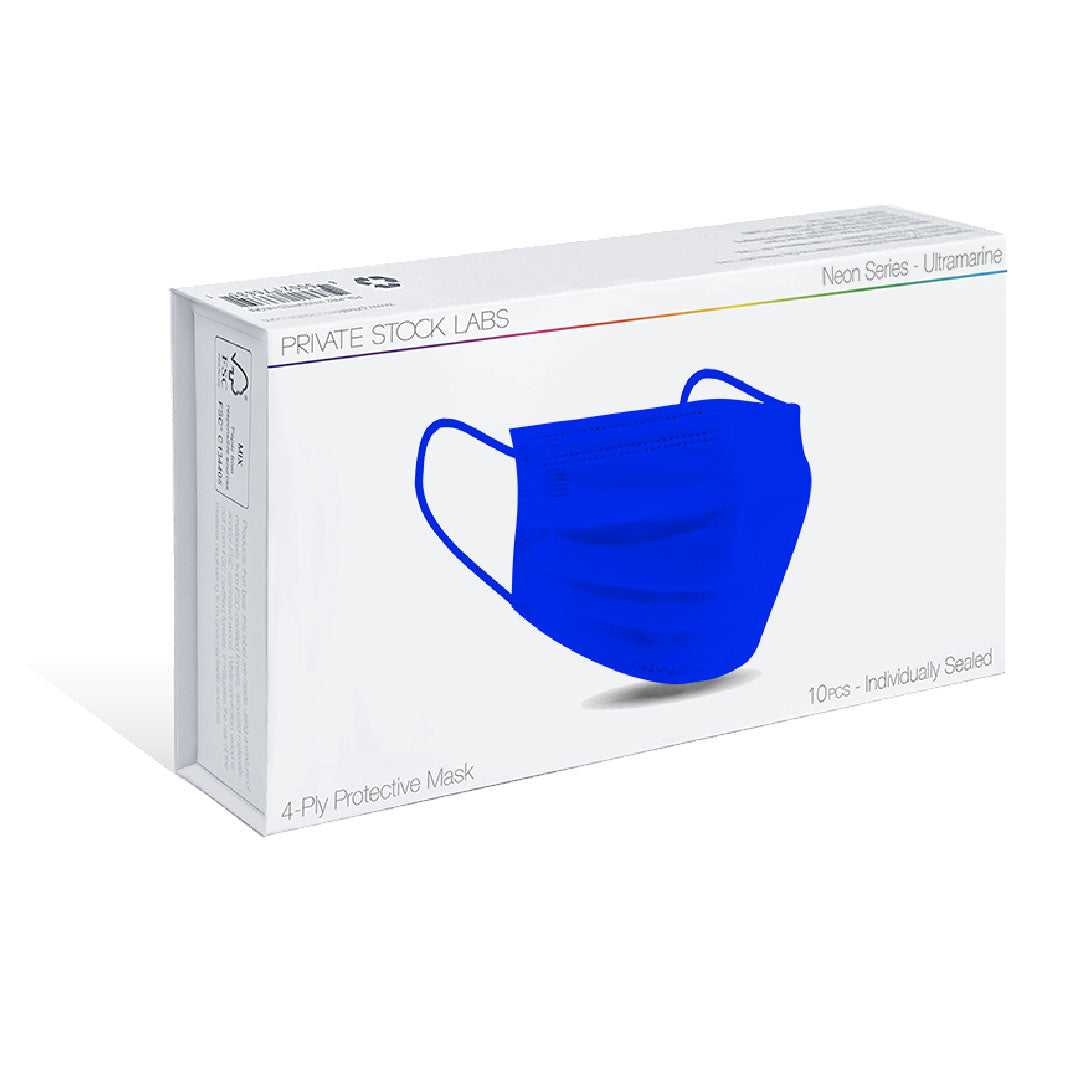 4-Ply Protective Mask - Neon Series - Ultramarine (Pack of 10 ...