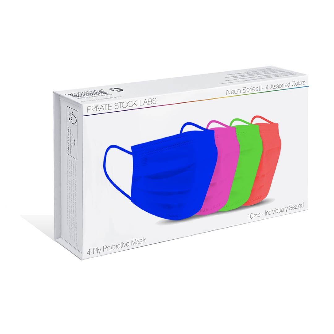 4-Ply Protective Mask - Neon Series II - Assorted Set (Pack of 10 ...